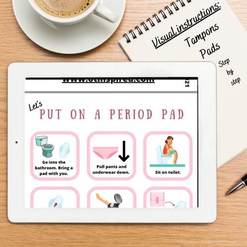 Period Care: Visual Instructions for using Pads/Tampons + Log for SPED ...