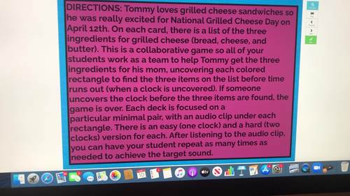 National Grilled Cheese Day April 12th - Minimal Pairs Speech Boom Cards