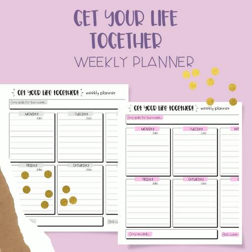 Weekly Planner A4 Desk Pad Notepad Organizer Productivity Teacher ...