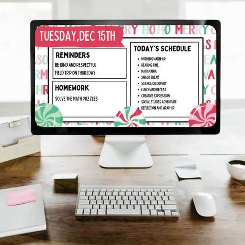 Christmas Slide Templates Daily Agenda Morning Meeting Google Slides ...