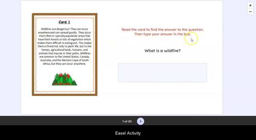 Natural Disasters Wildfires Scavenger Hunt with Easel Option | TPT