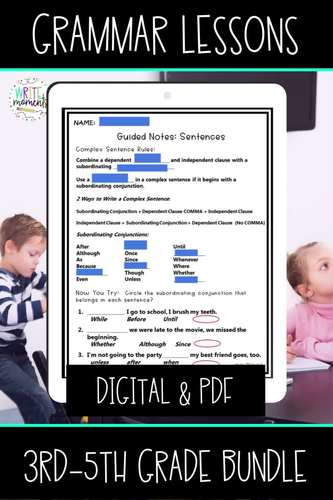 Digital Grammar Lessons BUNDLE by Write Moments | TPT