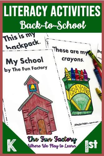 Kinder & 1st Grades Back to School Activities Reader & Literacy Centers