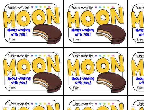 Moon Pie Beginning of Year Gift Tag for Staff/ Teachers- I'm over the ...