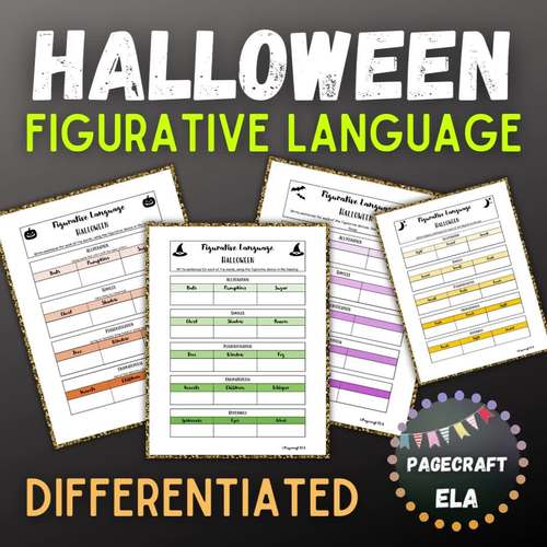 Editable Halloween Figurative Language Differentiated Quick Writing Tasks