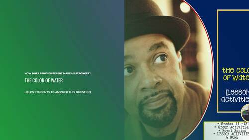 THE COLOR OF WATER [LESSON ACTIVITIES] by The Angry Teacher Store