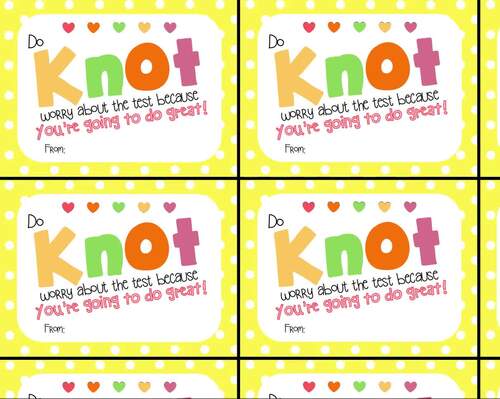 Friendship Bracelet Testing Motivation Treat Tag- Do KNOT worry about ...