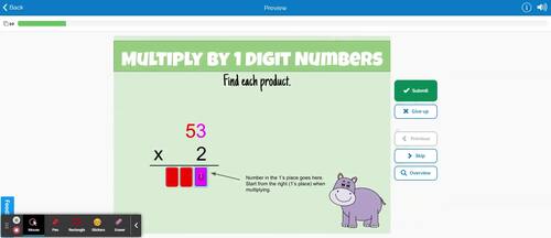 Multiply 2, 3 Digit Numbers by 1 Digit Numbers Boom Card Activity