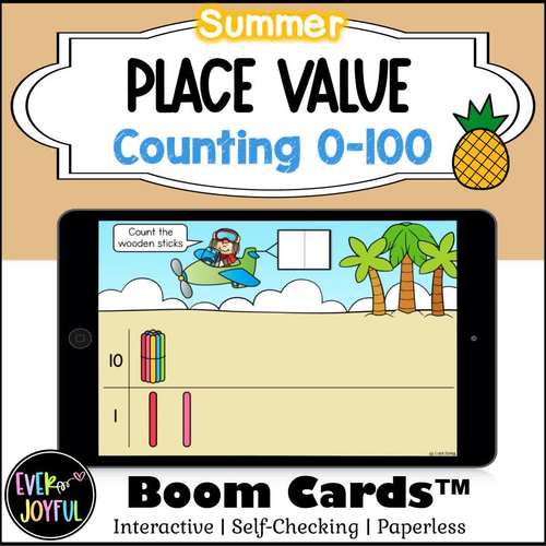1st Grade Summer Math Boom Cards™ | 2 Digit Place Value - Count It