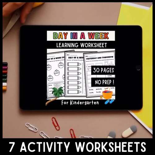 Summer Day of The Week Learning Kindergarten Worksheet by Pride Colorful