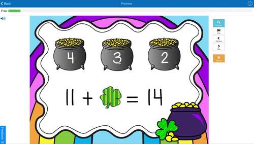 Missing Numbers in Addition St. Patrick's Day Math Boom Cards | TPT