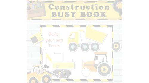 Construction Theme Busy Book Bundle for Preschool, Learning Binder
