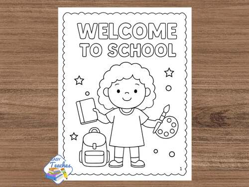 Pritable Back to school Coloring Pages, First Day of School, No Prep ...