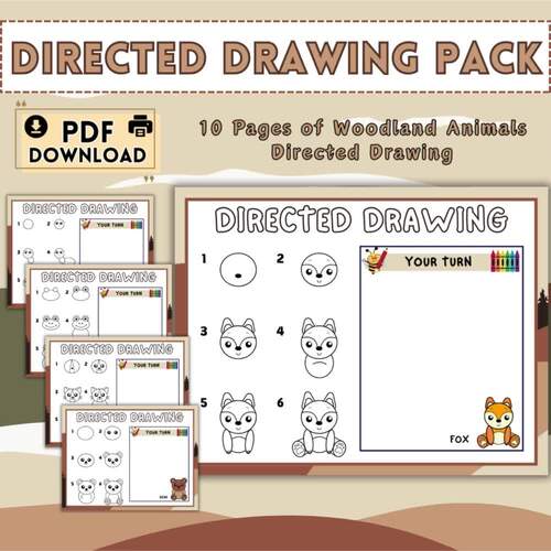 Woodland Animals Directed Drawing Pack- Forest Animals Summer Learning ...