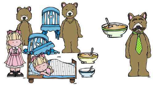 3 Bears clip art 2022 Goldilocks clip art literature clip art COLORED ...