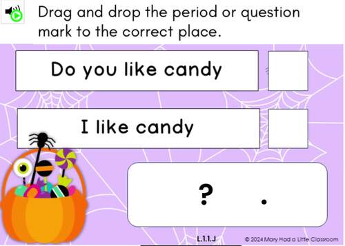 Statements and Questions – First Grade Halloween Grammar – Boom Cards