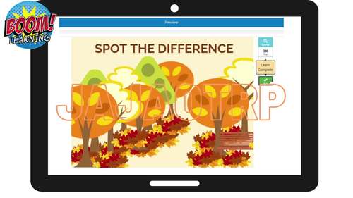 Spot the Difference Fall activities - Boom Cards Distance Learning by ...