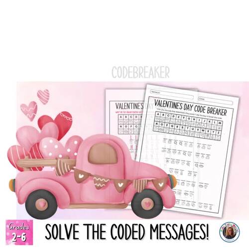 Valentine's Day Codebreaker Worksheets for Elementary|Valentine's Day ...