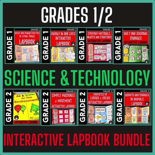 GRADES 1/2 ONTARIO SCIENCE - INTERACTIVE LAPBOOKS - ALL TOPICS BUNDLE