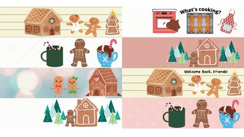 Gingerbread Animated Google Classroom Banners by The Kindergarten