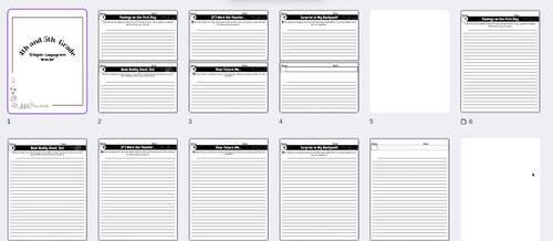 Back to School- First Week Writing Prompts for 4th and 5th Grade