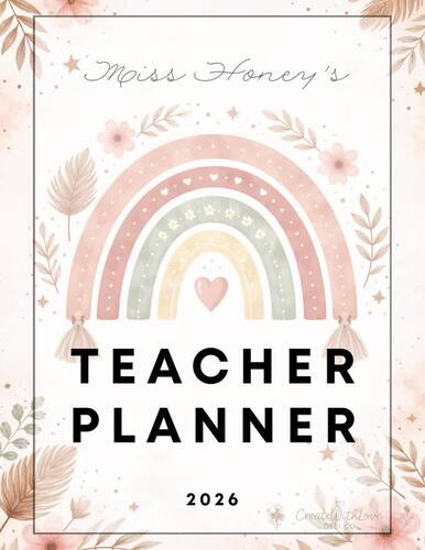 Editable Teacher Planner-Boho Rainbow Design by Smiles-n-Smarts IN ...
