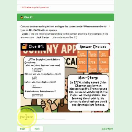 Johnny Appleseed Reading Escape Room | History & Comprehension Activity