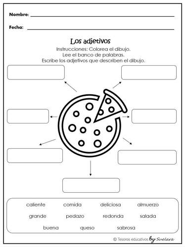 Los adjetivos - Hojas de práctica - Adjectives Spanish Worksheets