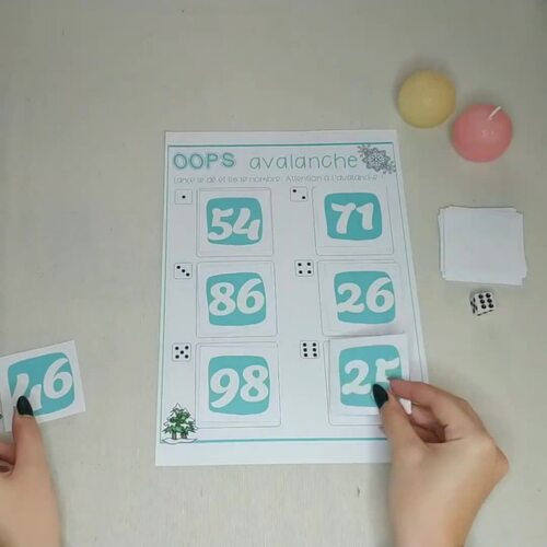 French Numbers BOARD game - OOPS avalanche - Les nombres 1-100 | TPT
