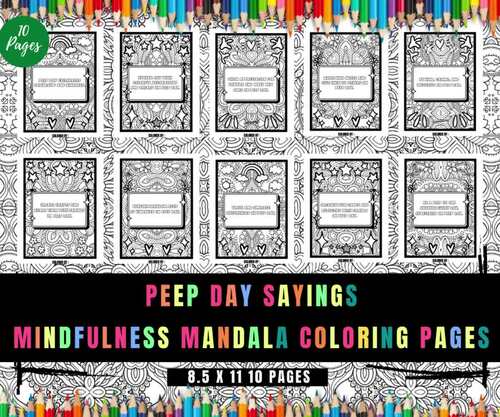 Peep Day Activities Door Decorations Saying, Craft Coloring Sheets, No Prep