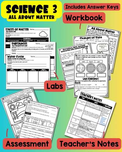 ALBERTA GRADE 3 SCIENCE: Complete MATTER UNIT Pack by La Llama Bilingue