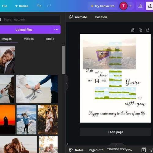 90th Number Photo Collage Anniversary Birthday Gift Canva Template
