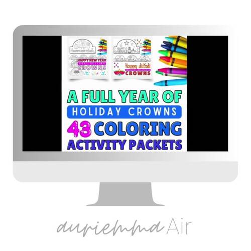 A Full Year of Holiday Crowns | 43 No Prep Packets | Festive Coloring ...