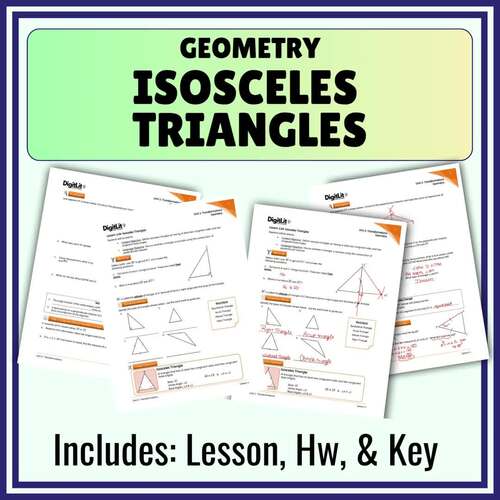 Isosceles Triangles Guided Notes, Worksheets, Homework | 9th-11th Grade ...