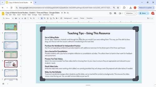 Google Slides Lessons - Alberta Social Studies - Grade 6 - Time and ...