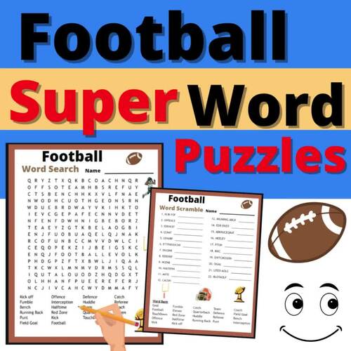 Football Word Search Puzzles Vocabulary Activity No Prep Morning Work