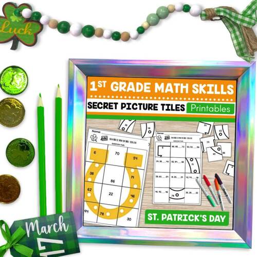 St. Patrick's Day Math Mystery Pictures Review Pack | Secret Picture ...