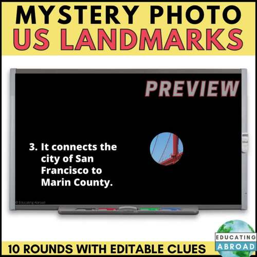 US Landmarks Game | USA History and Culture Activity | Civics and Geography