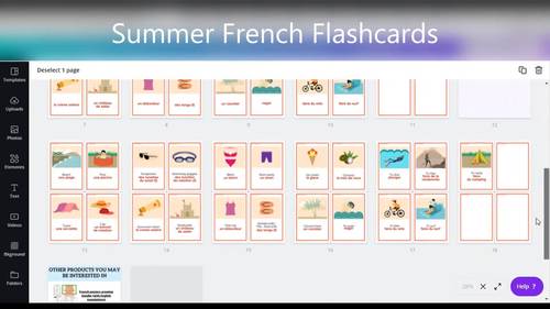 SUMMER French flashcards L'Été by Language Forum | TPT