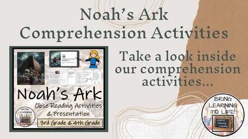 Noah's Ark Bible Story Close Reading Activities | 3rd Grade & 4th Grade
