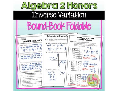 Inverse Variation Foldable (Unit 8) by Flamingo Math by Jean Adams