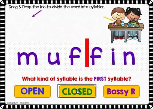 Decoding Multisyllabic Words: Syllable Division & Syllable Types Boom Cards