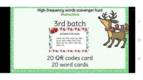 3rd batch High-frequency words QR codes Scavenger Hunt_20 words Christmas
