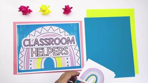 Boho Rainbow Classroom Job Chart, Class Jobs Bulletin Board, Classroom ...