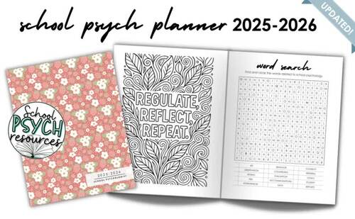 UPDATED 25-26 PDF Printable School Psychologist Planner- School Psych ...