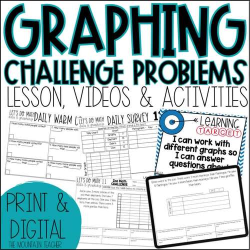 Challenge Bar Graph and Picture Graph Worksheets and Graphing Activities