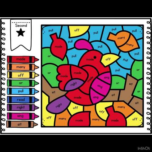2nd Grade Sight Words Coloring Activities {Color by Code Set 9} | TPT