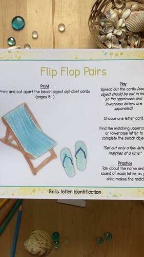 Beach Getaway: Preschool Literacy and Math Print & Play by Echo and Leaf Co