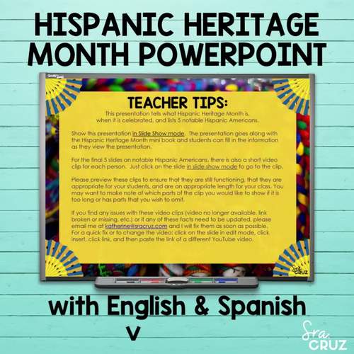 Hispanic Heritage Month Activities PowerPoint Mini Book and Google Slides