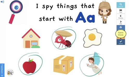 Matching alphabet letters to picture interactive boom cards | TPT